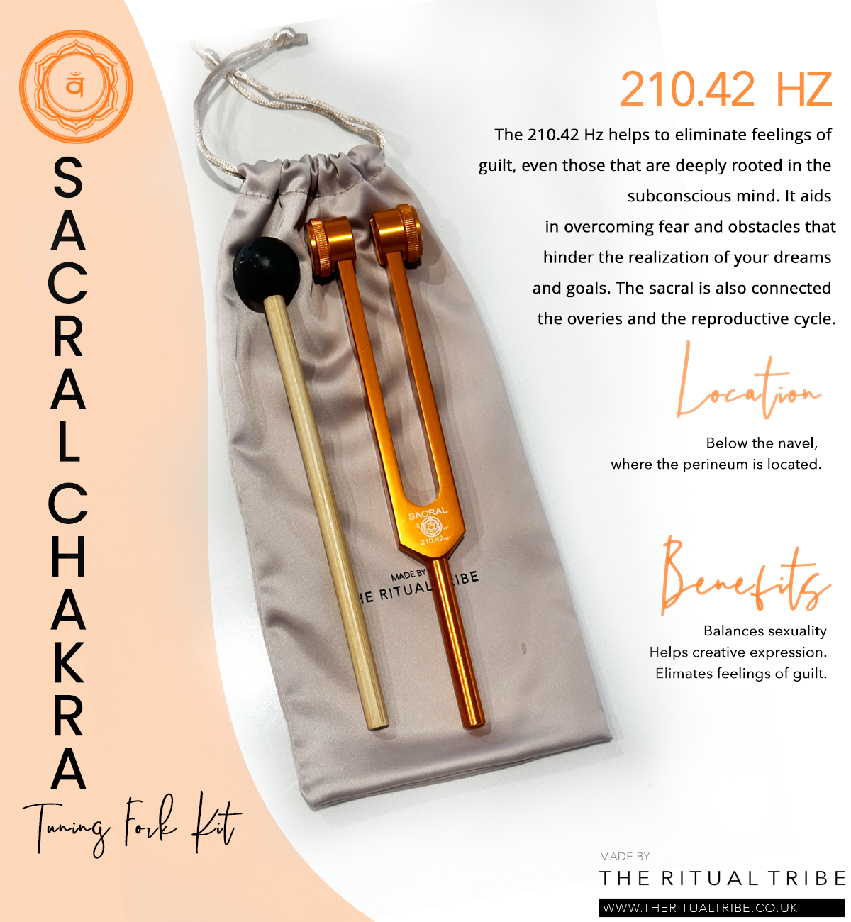 Sacral Chakra Tuning Fork Kit ~ 210.42 Hz – Natalie Burtenshaw